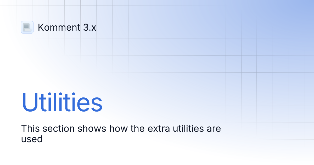 Utilities | Komment 3.x